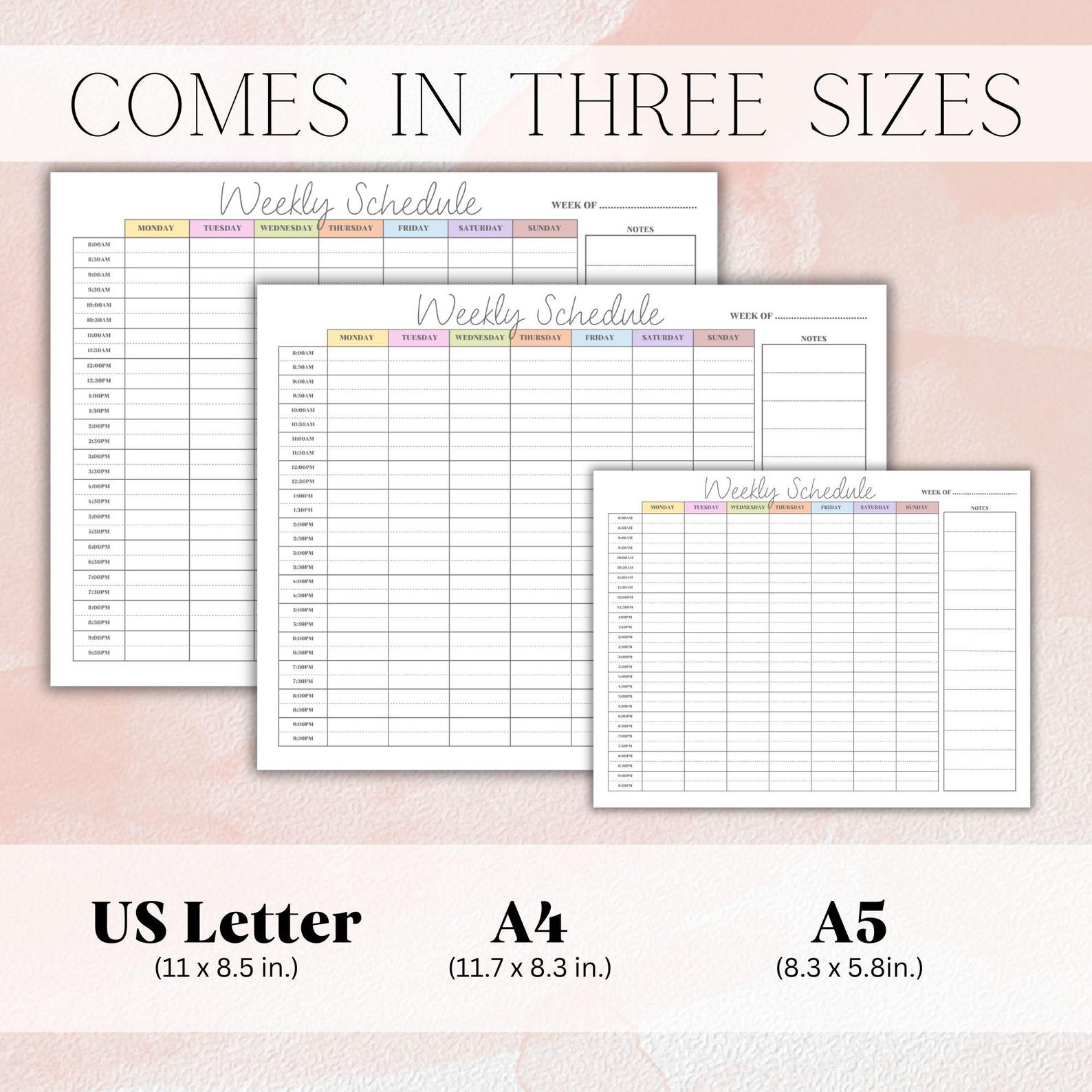 Weekly Block Schedule Printable: Hourly Time Blocking Planner (PDF ...