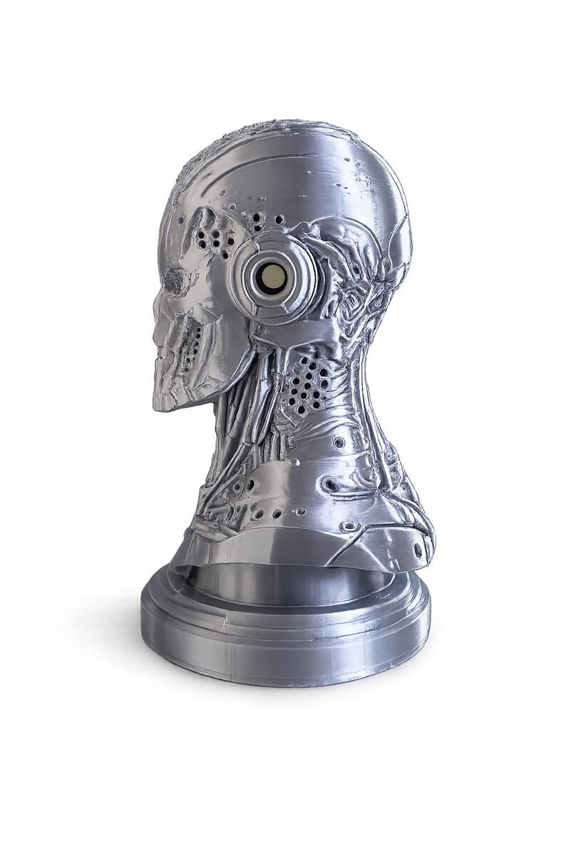 Cyberpunk Cyborg Head LED Lamp – RGB Light Sculpture With Remote ...