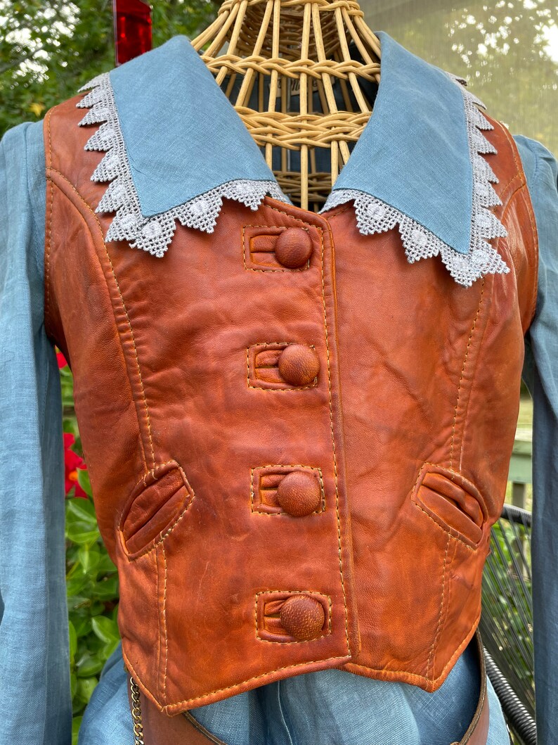 Vintage Colorado Trading Company Vest, Leather Vest, Western Luxe - Etsy