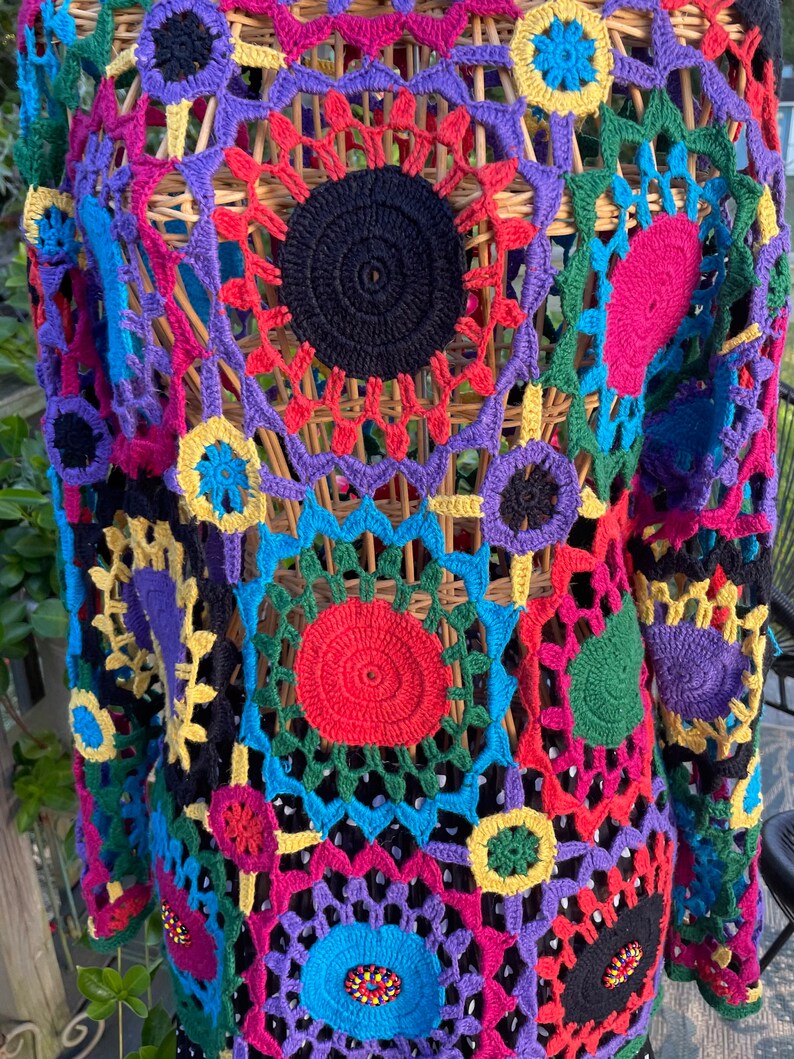 Vintage Open Weave Sweater, Multi Color Sweater, Cotton Knit Beauty - Etsy
