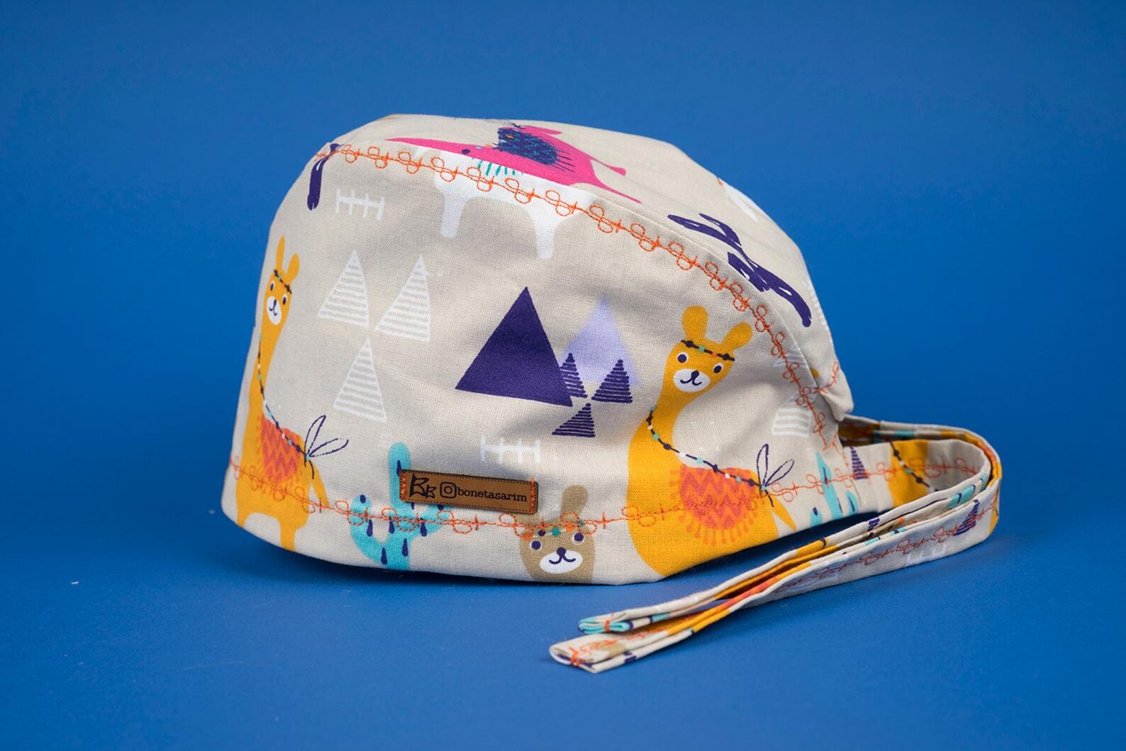 Lama Pattered Surgical Caps, %100 Pattern Design, Unisex, Neurosurgery ...