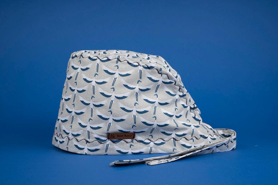 Crane Bird Surgical Caps, %100 Pattern Design, Unisex, Neurosurgery ...