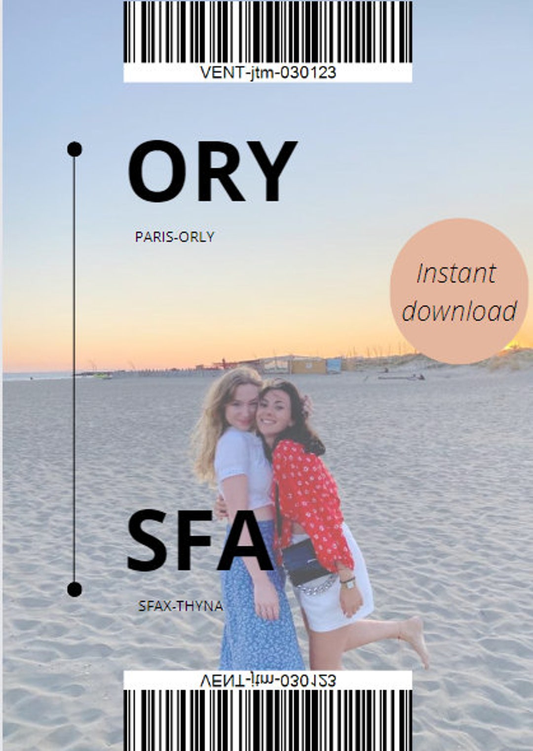 Customizable Flight Ticket / Boarding Pass Poster / Photo / Story Insta ...