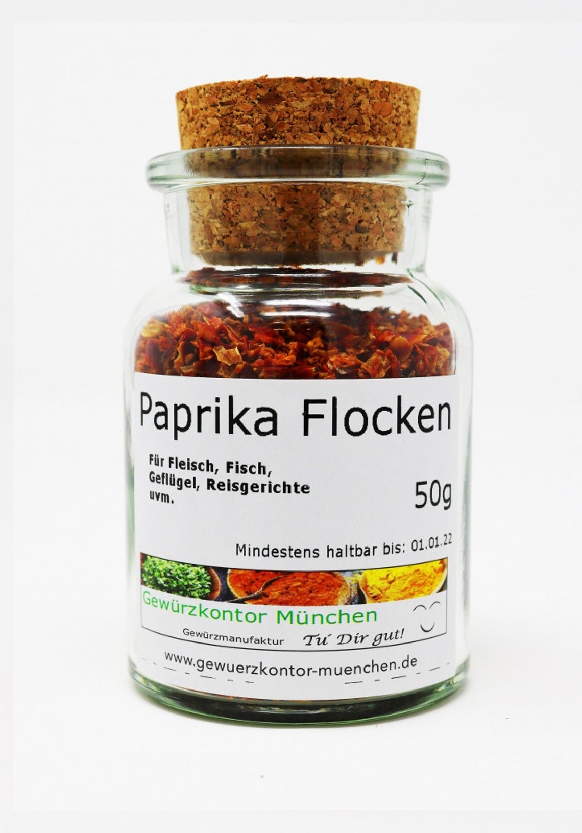 Paprika Flakes Red 50g in a Glass Gewürzkontor Munich - Etsy UK