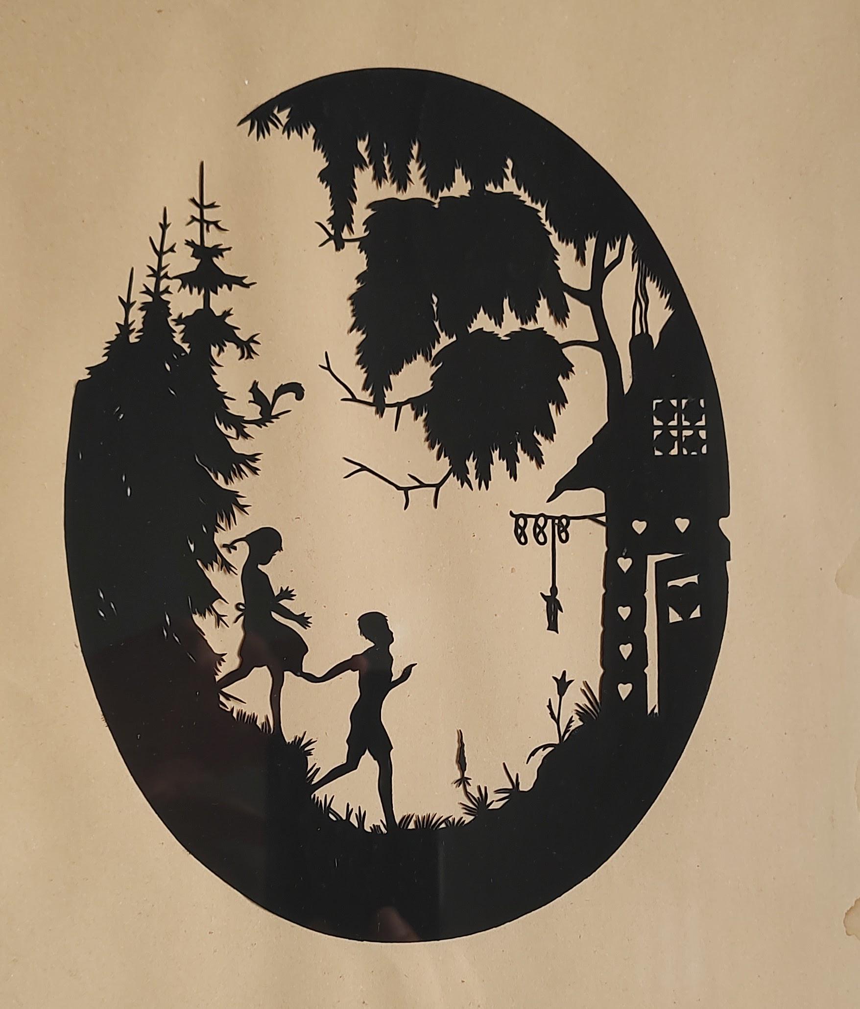 Hansel and Gretel Antique German Scherenschnitte Scissor Cut Silhouette ...