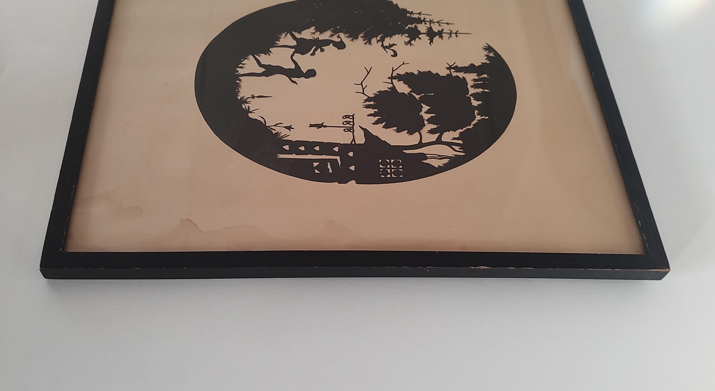 Hansel and Gretel Antique German Scherenschnitte Scissor Cut Silhouette ...