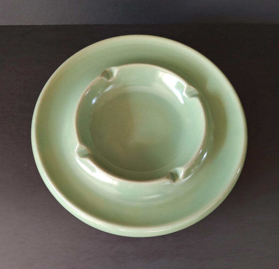 La Solana Vintage Mid Century Sage Avocado Green Pottery Ashtray - Etsy