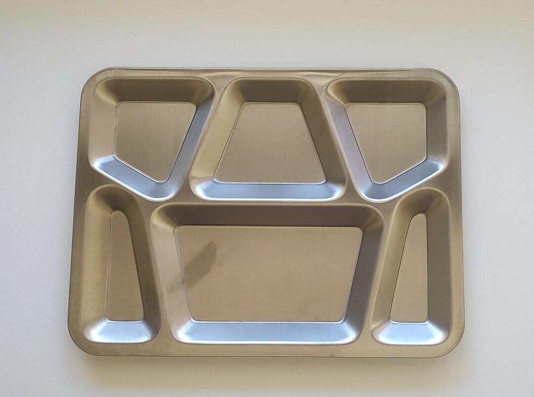 Metal Cafeteria Food Tray School Military Hospital Kid Lunch Tray -new ...