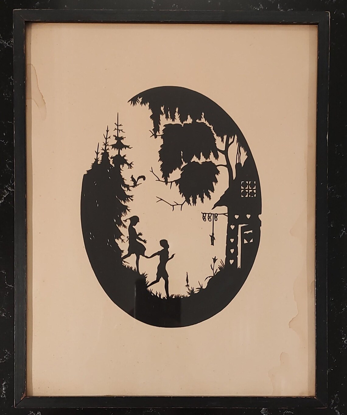 Hansel and Gretel Antique German Scherenschnitte Scissor Cut Silhouette ...