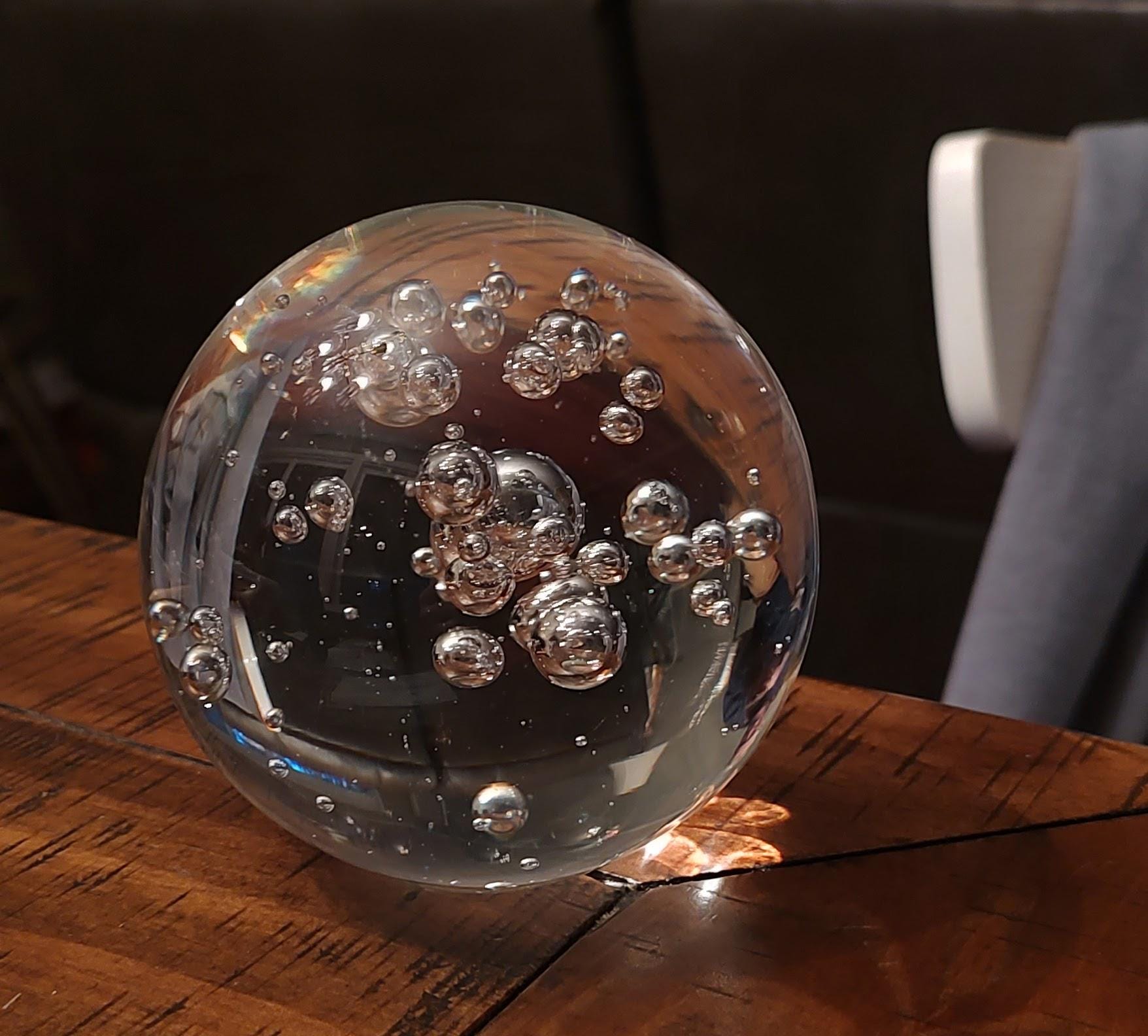 Murano Style Clear Glass Sphere Paperweight With Controlled Bubbles - Etsy