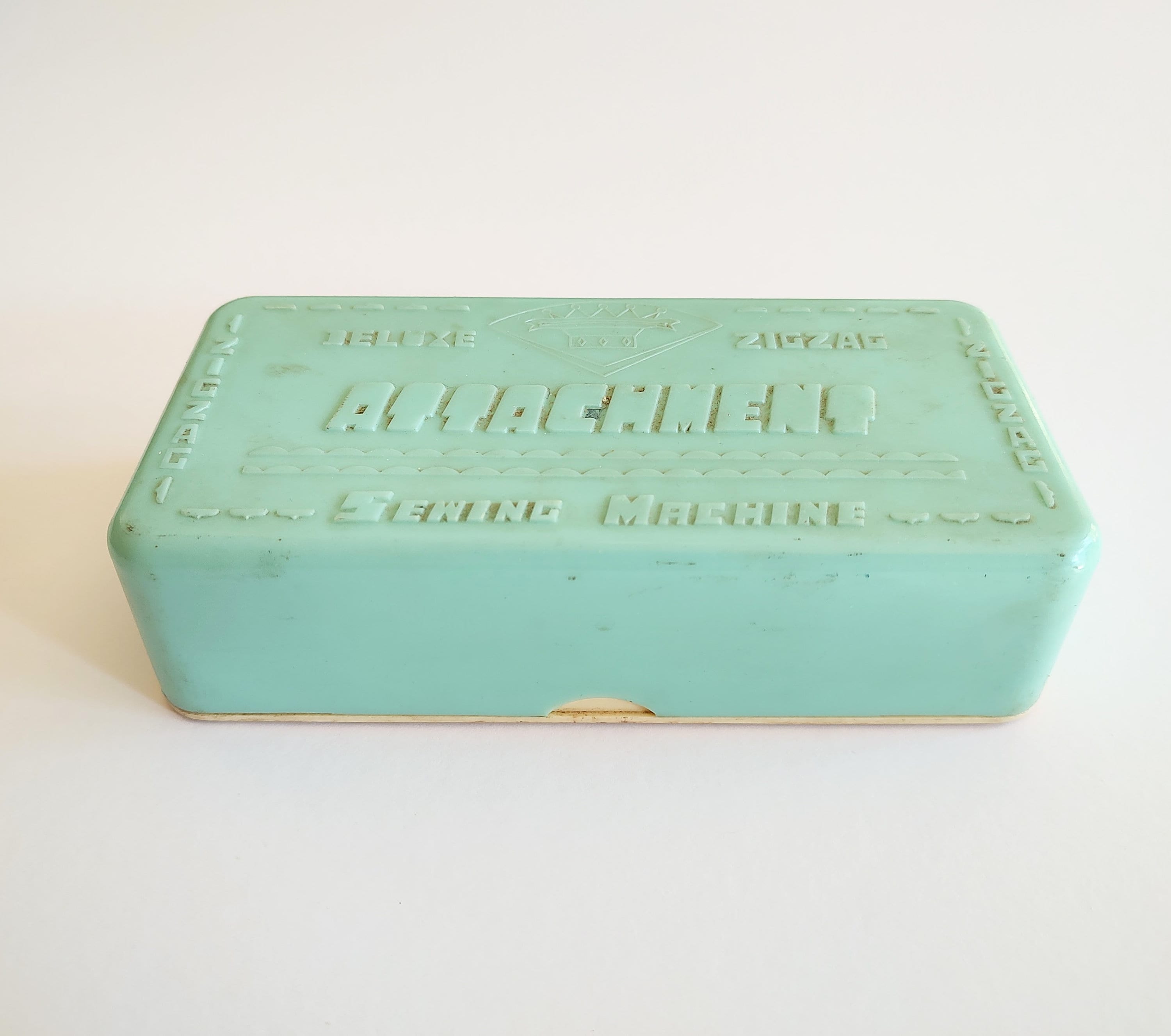 Vintage Sewing Machine Attachments Boxes Plastic Zigzag & Blue Metal ...