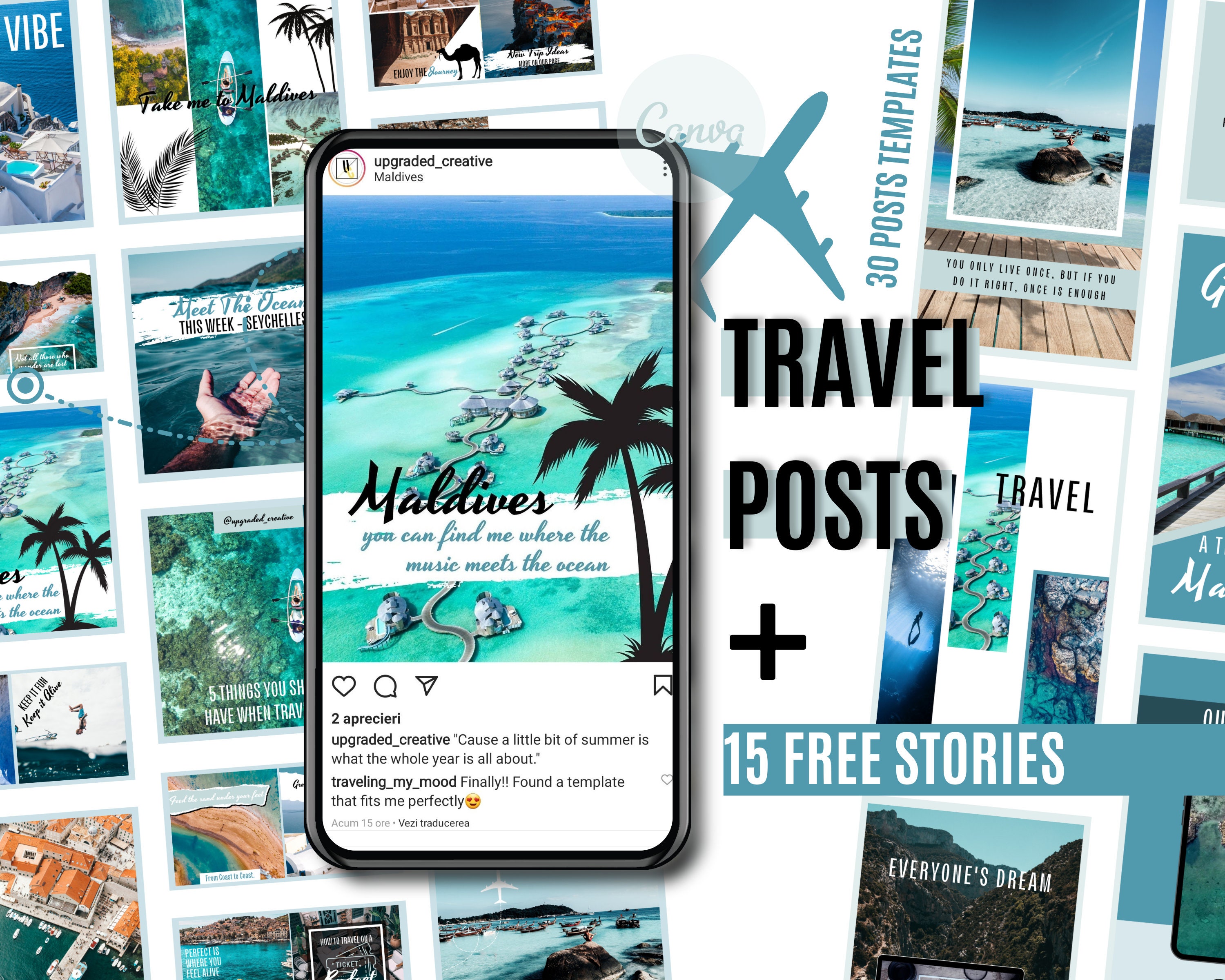 Travel Instagram Feed Template Perfect For Instagram Canva | Etsy