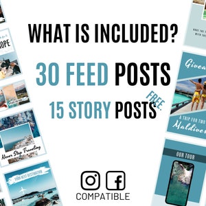 Travel Instagram Feed Template Perfect for Instagram | Canva Editable ...