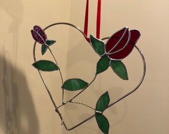 Rose Stained Glass | Etsy