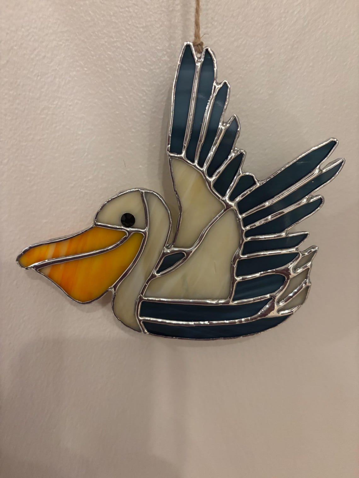Hand Crafted Stained Glass Pelican, Free Shipping - Etsy