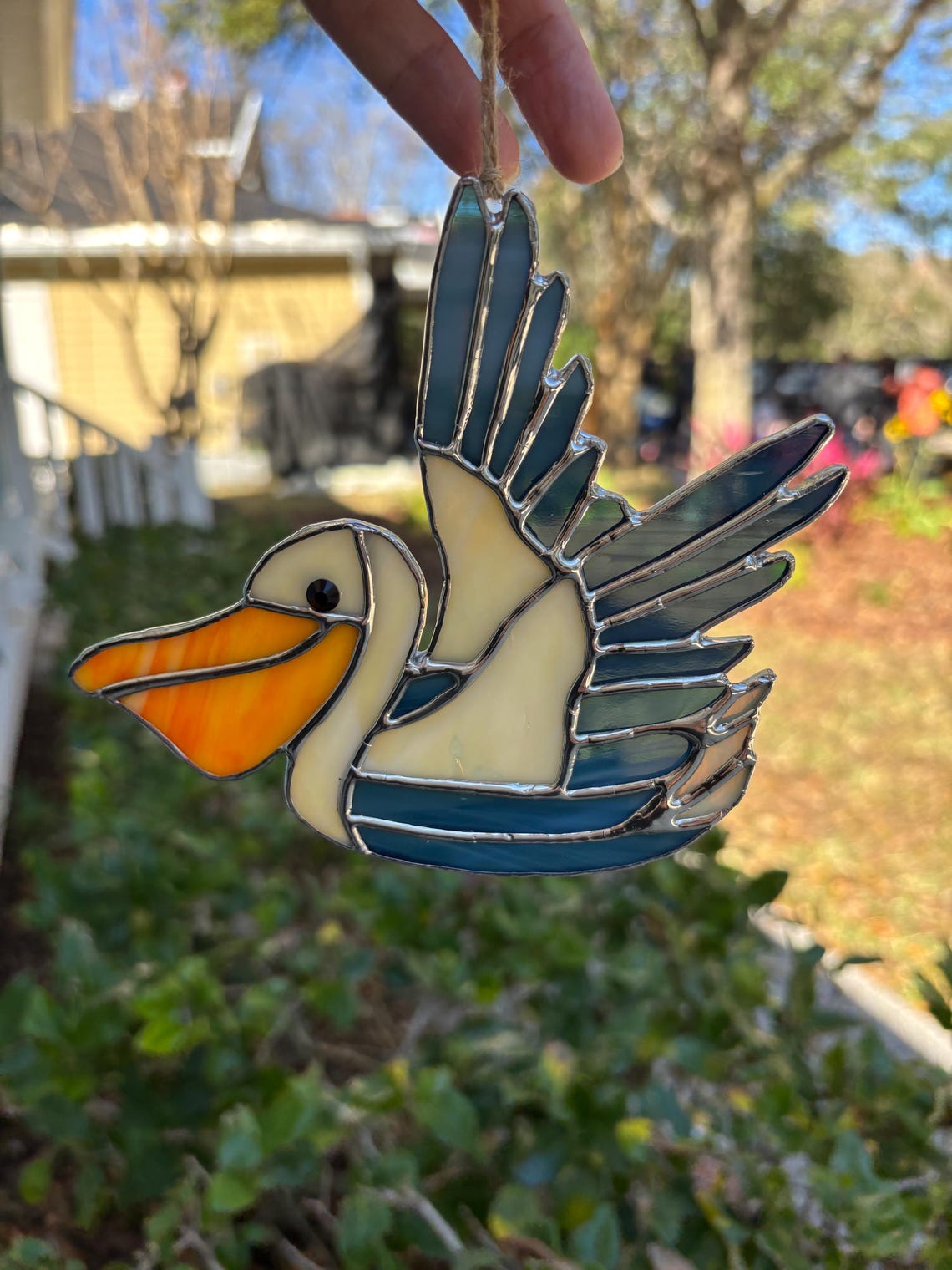 Hand Crafted Stained Glass Pelican, Free Shipping - Etsy