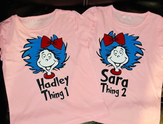 Thing 1 and Thing 2 Girl Shirts | Etsy