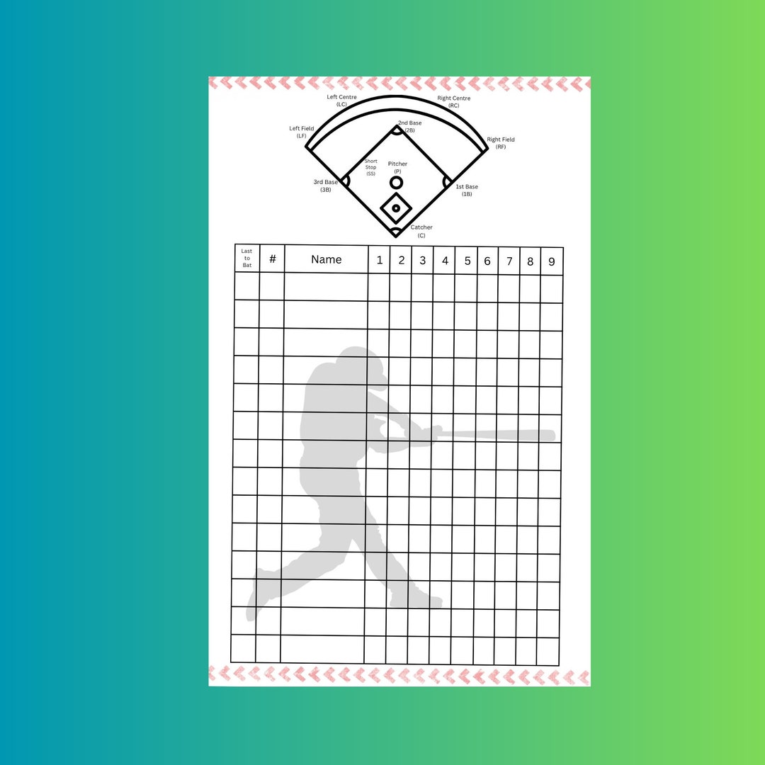 Baseball Coach Position and Line up Chart - Etsy