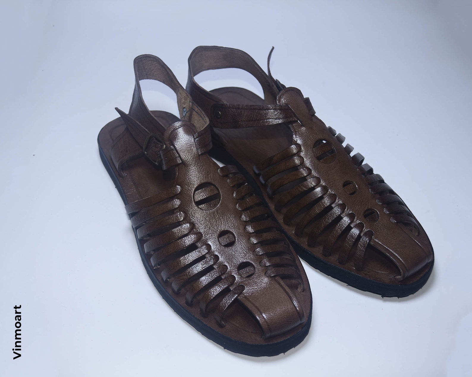 Brown Greek Style Sandals Handmade Leather Spartan Sandals - Etsy