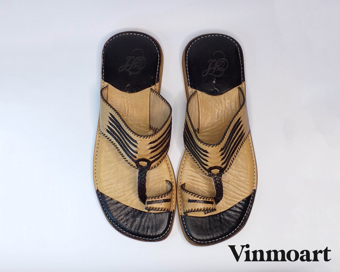 Leather Sandals for Men's, Slide Sandals, Moroccan Sandals, African ...