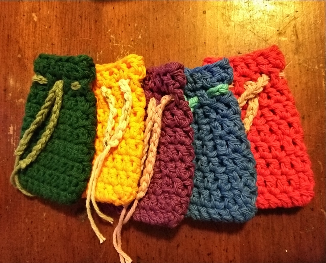 Multi-color Bags, Crochet Mojo Bags, Chakra Bags - Etsy