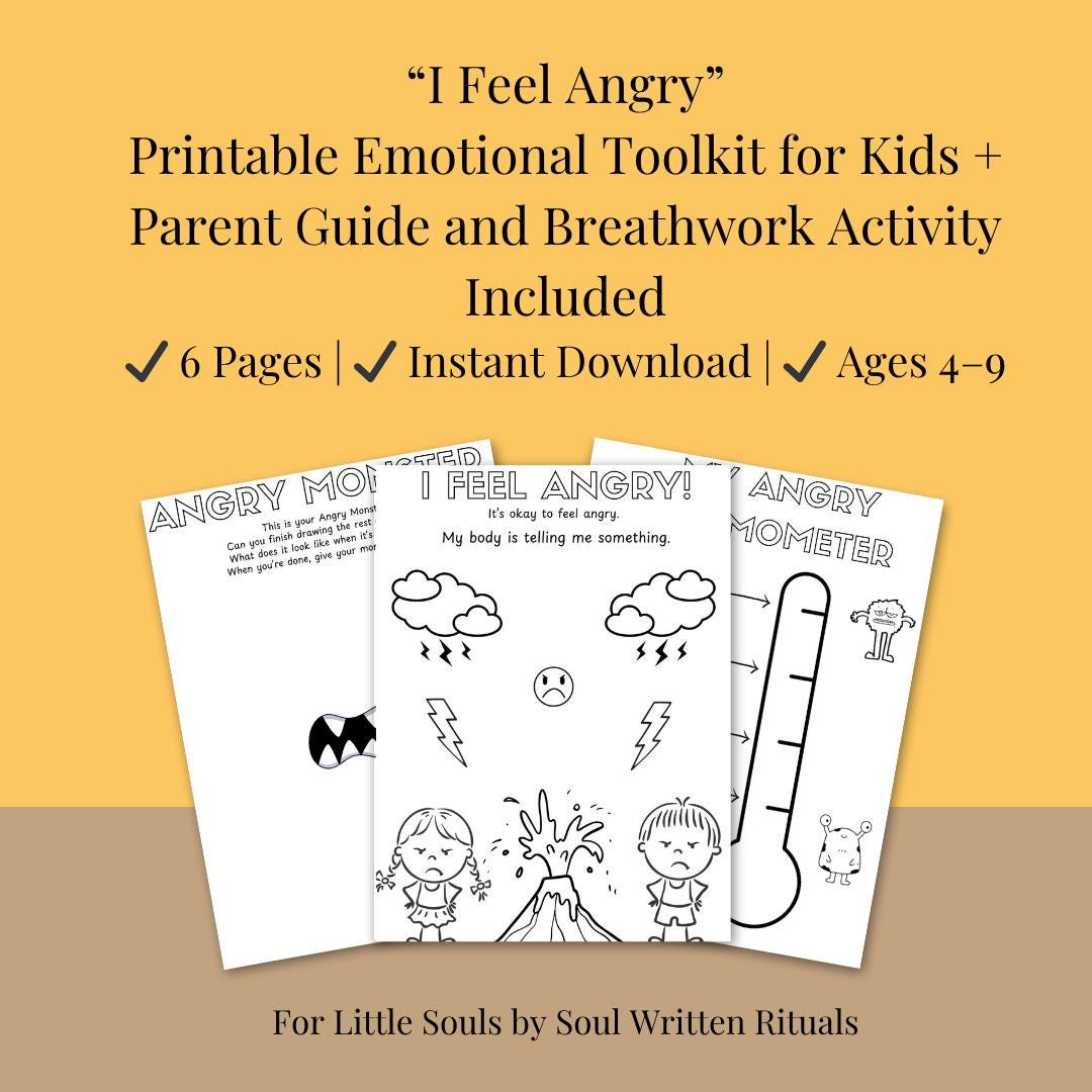 I Feel Angry – Printable Emotional Toolkit for Kids - Anger Worksheets ...