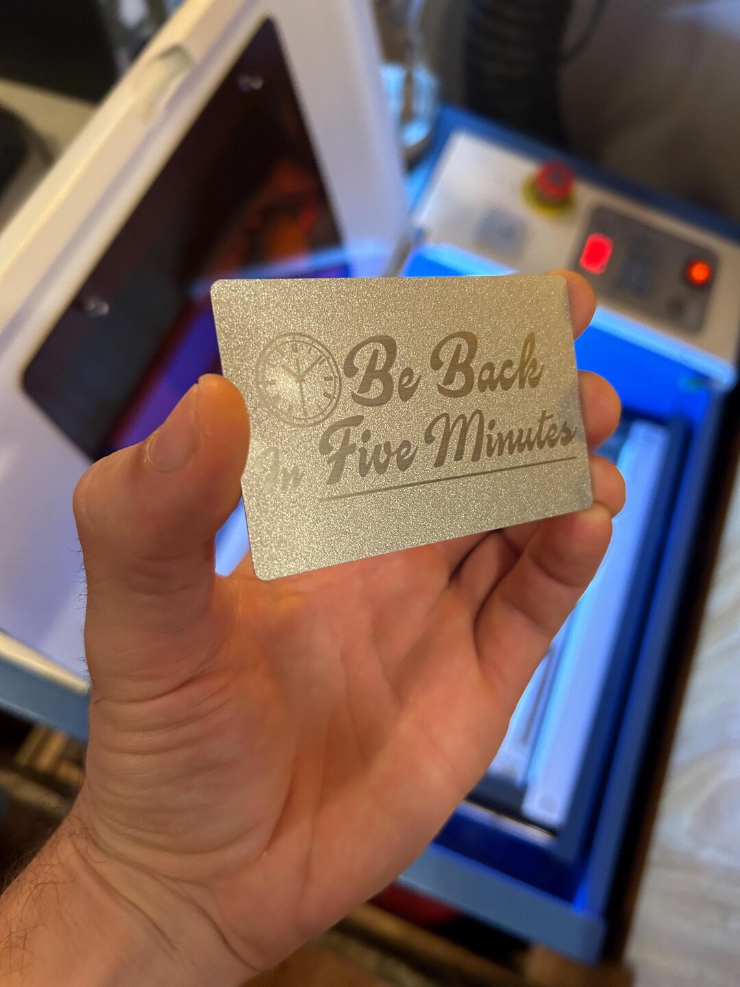 Metal "be Back in 5 Minutes" Shop Signage Placard, Mini Laser Engraved ...