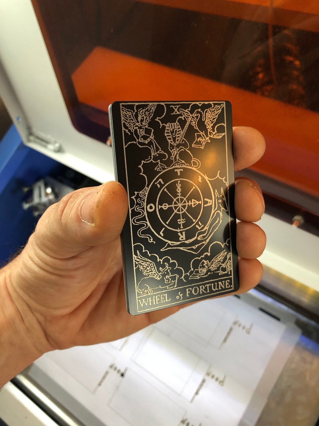 Metal "wheel of Fortune" Tarot Card, Laser Engraved Esoteric Celestial ...