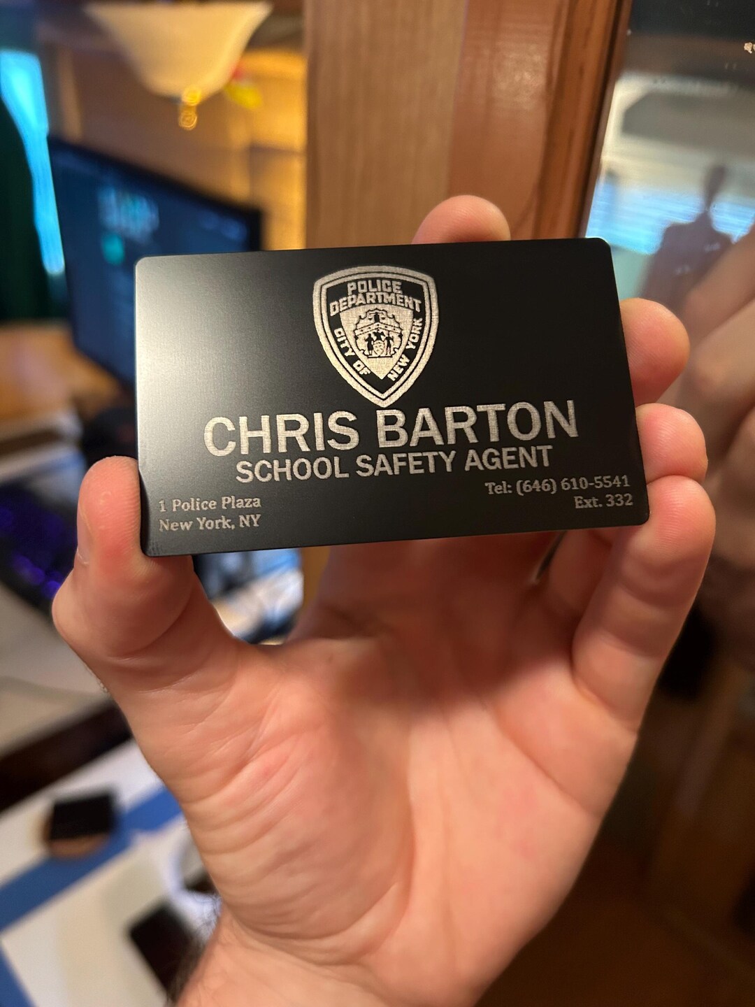 Metal Business Card, School Safety Officer Any Name/position/logo ...