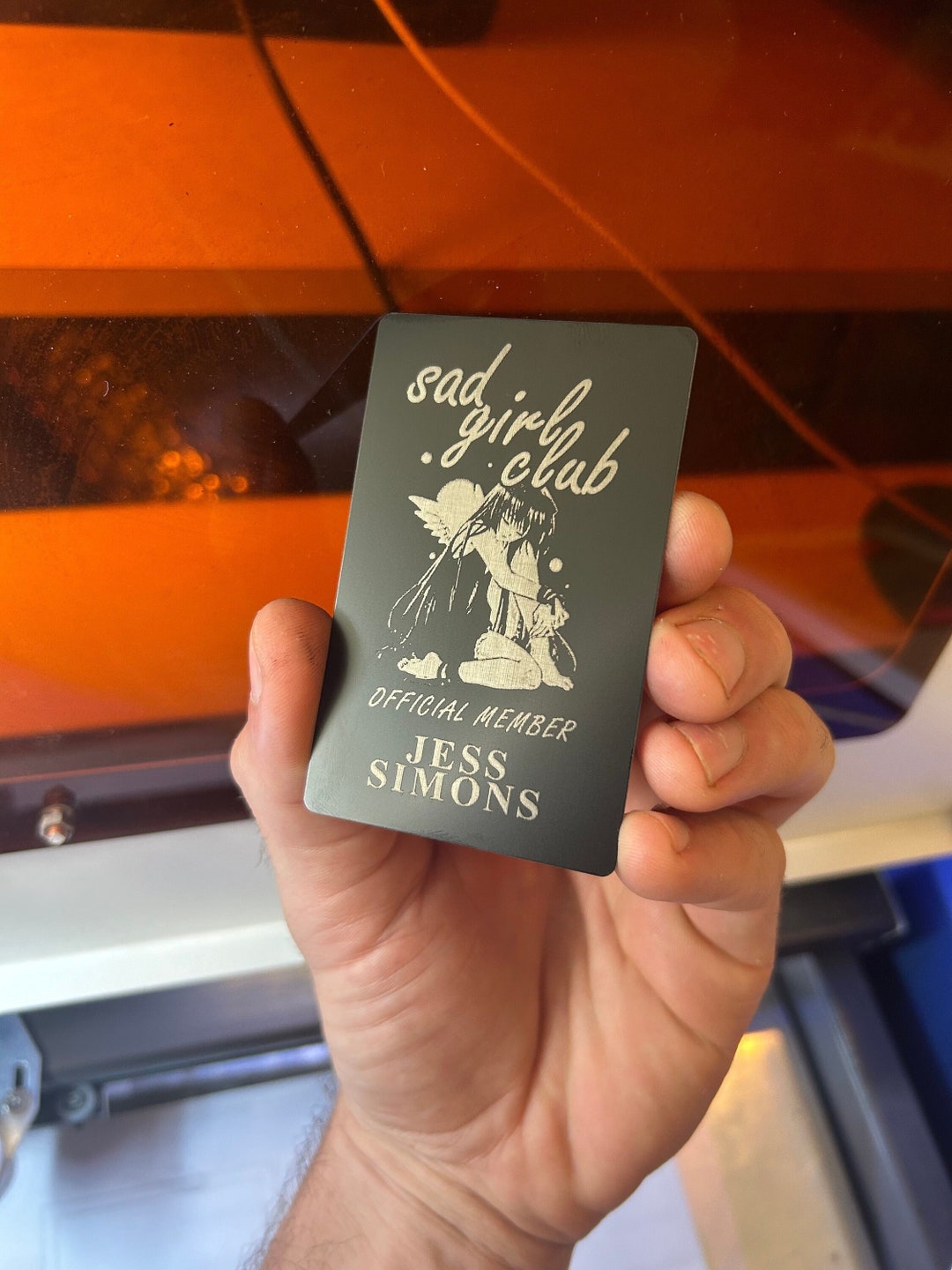 Metal "sad Girl Club Membership Card" W/*your Sad Gurl's Name Here ...