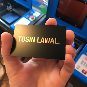 Custom Metal Name Cards With First and Last Name Plate Engraving ...