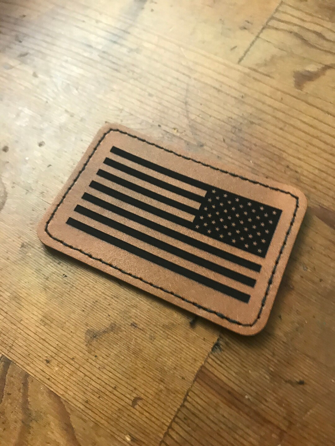 Leather USA America Flag Military Style Patch Leatherworking Laser ...