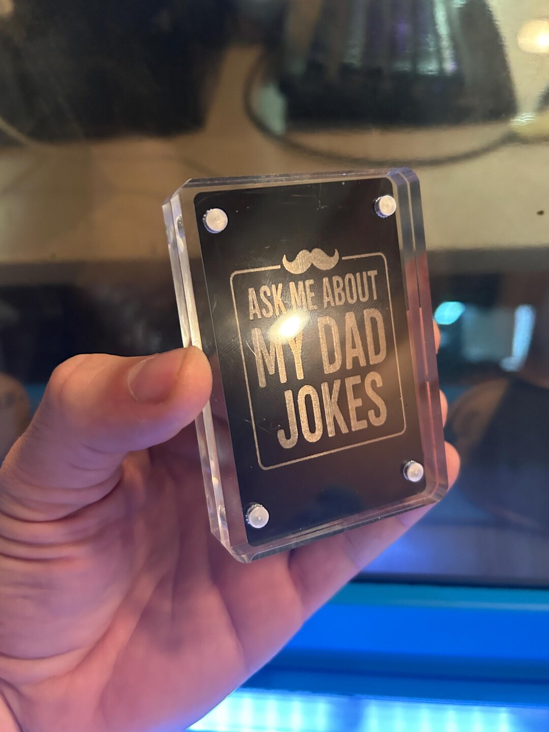 Metal "ask Me About My Dad Jokes" Laser Engraved Gag Gift Card ...
