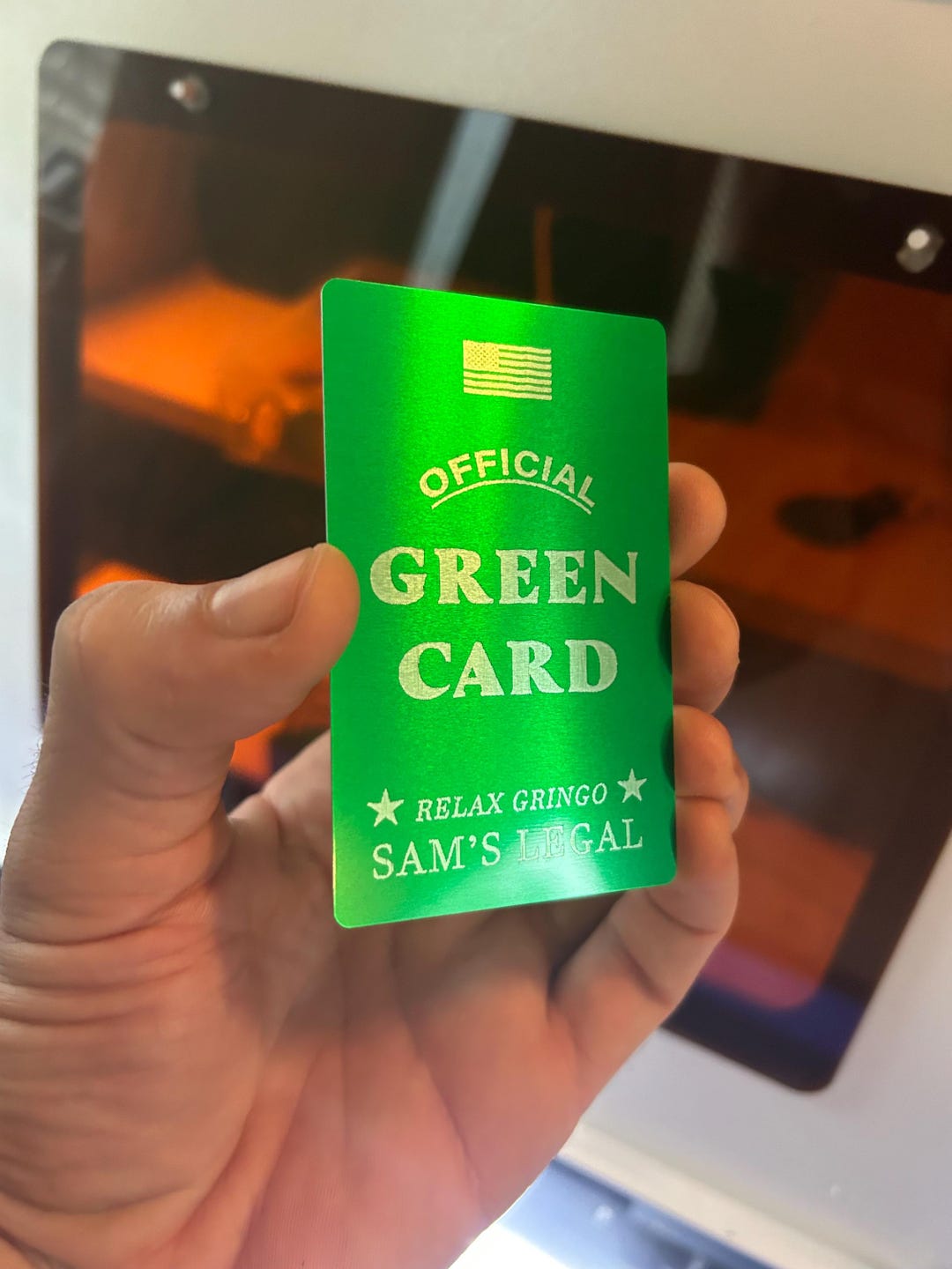 Metal Green Card *your Name Here* Custom Gift, Laser Engraved ...