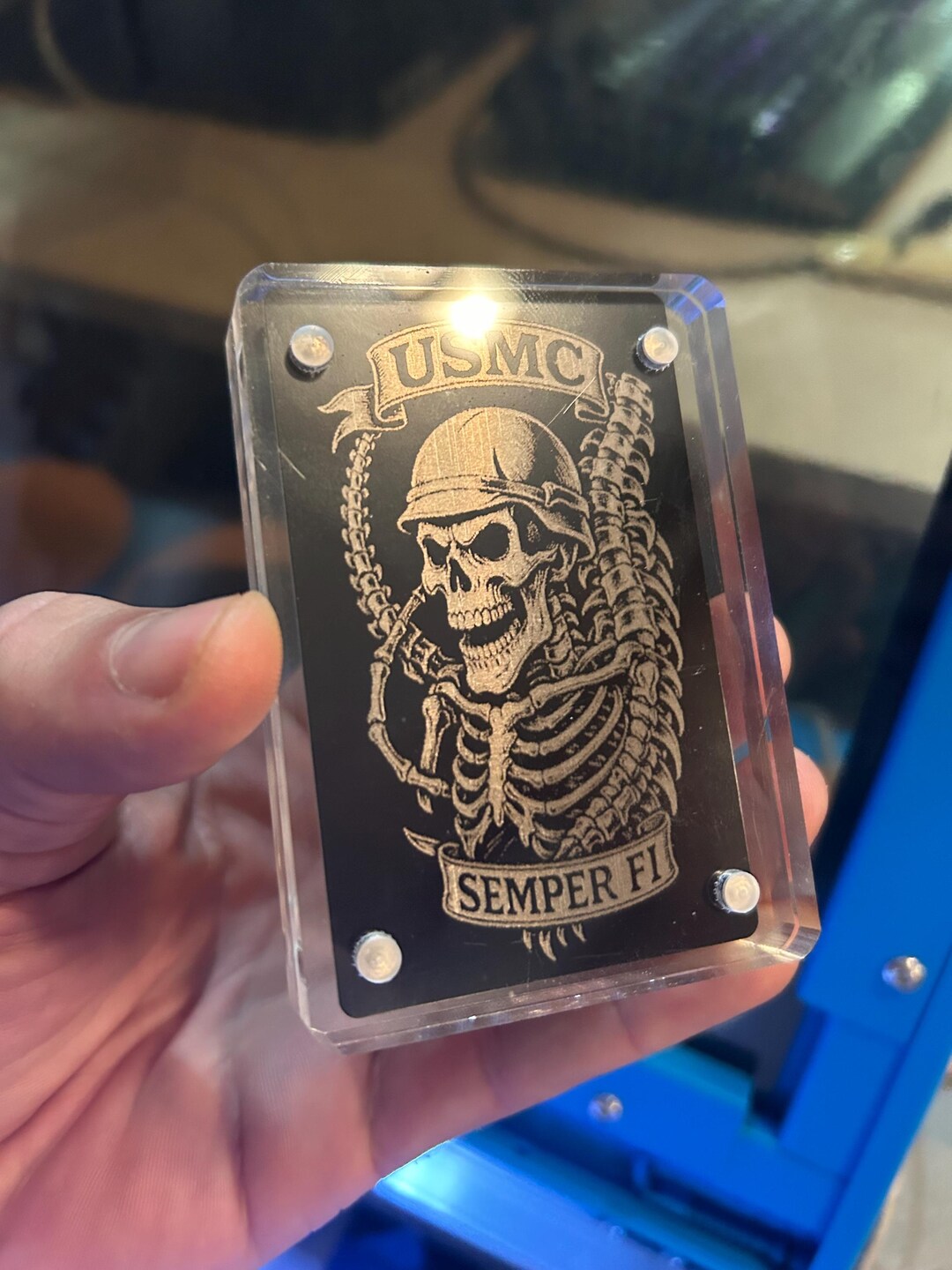 Metal "usmc Semper Fi" Laser Engraved Badge, Military ID Keepsake ...