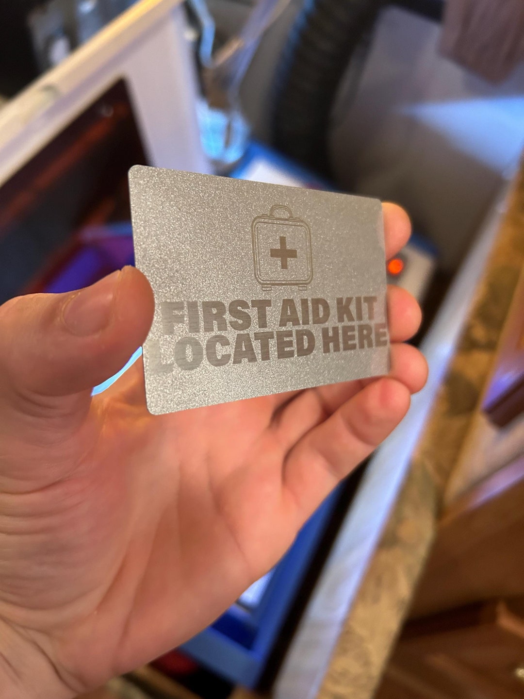 Metal "first Aid Kit Located Here" Laser Engraved Mini Placard, Safety ...
