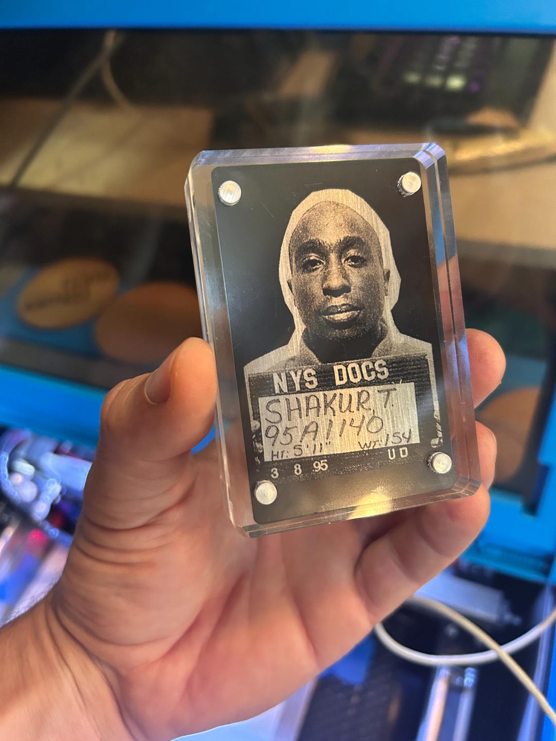 Metal Tupac Shakur Mug Shot, Laser Engraved Anodized Aluminum Legendary ...