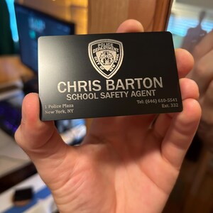 Metal Business Card, School Safety Officer Any Name/position/logo ...