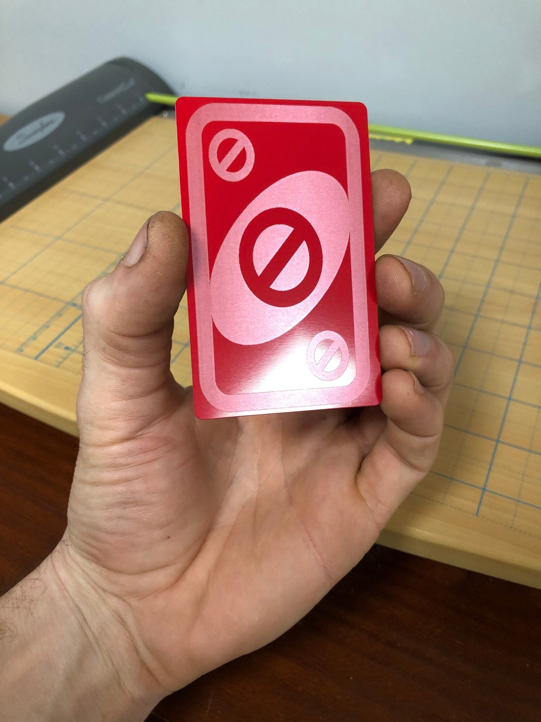 Metal Skip Cancel Undo Cards Matte Black Anodized Aluminum Laser ...