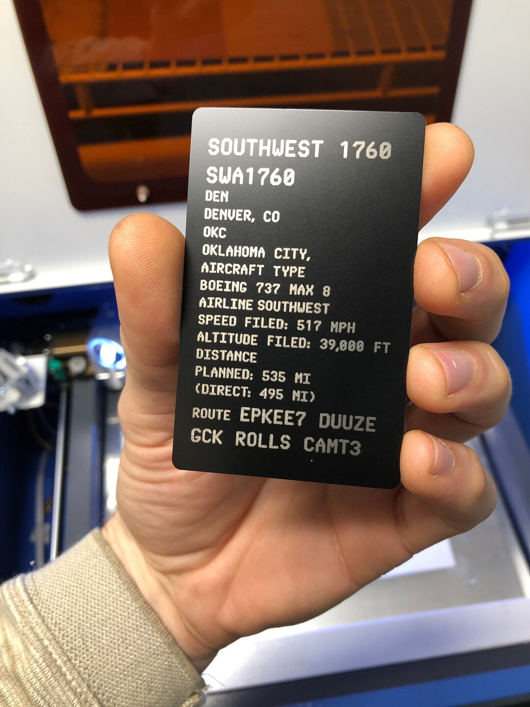 Flight Plan Metal Laser Engraving, Personalized Aviation Pilot Gift ...