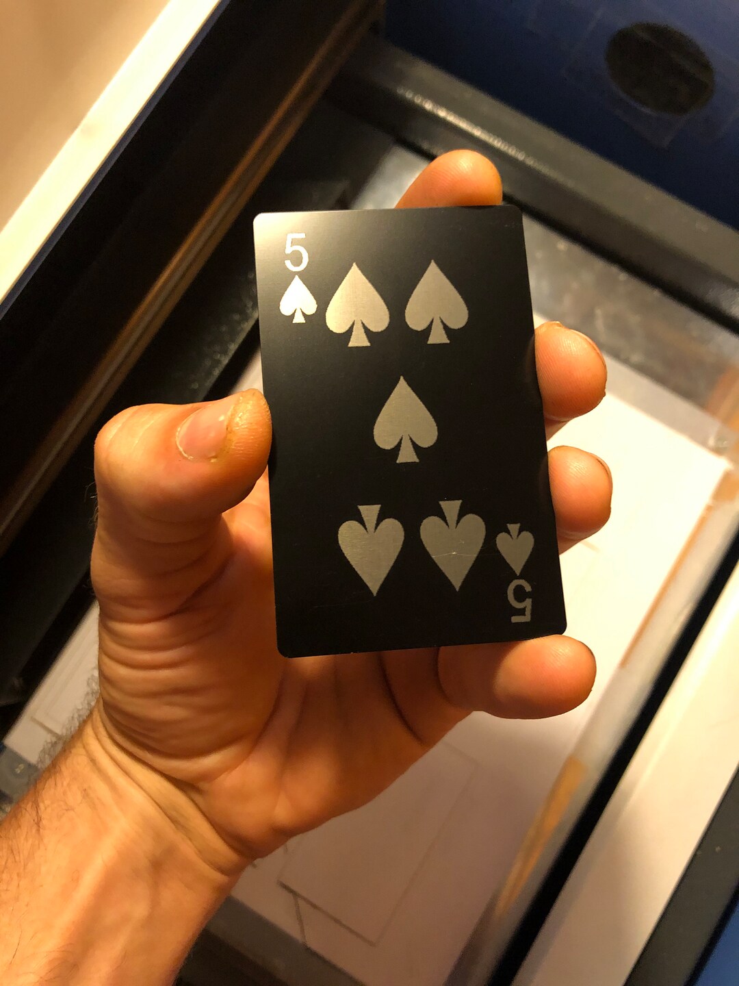 Metal Five Playing Card, 5 of Spades, Clubs, Hearts, Diamonds Anodized ...
