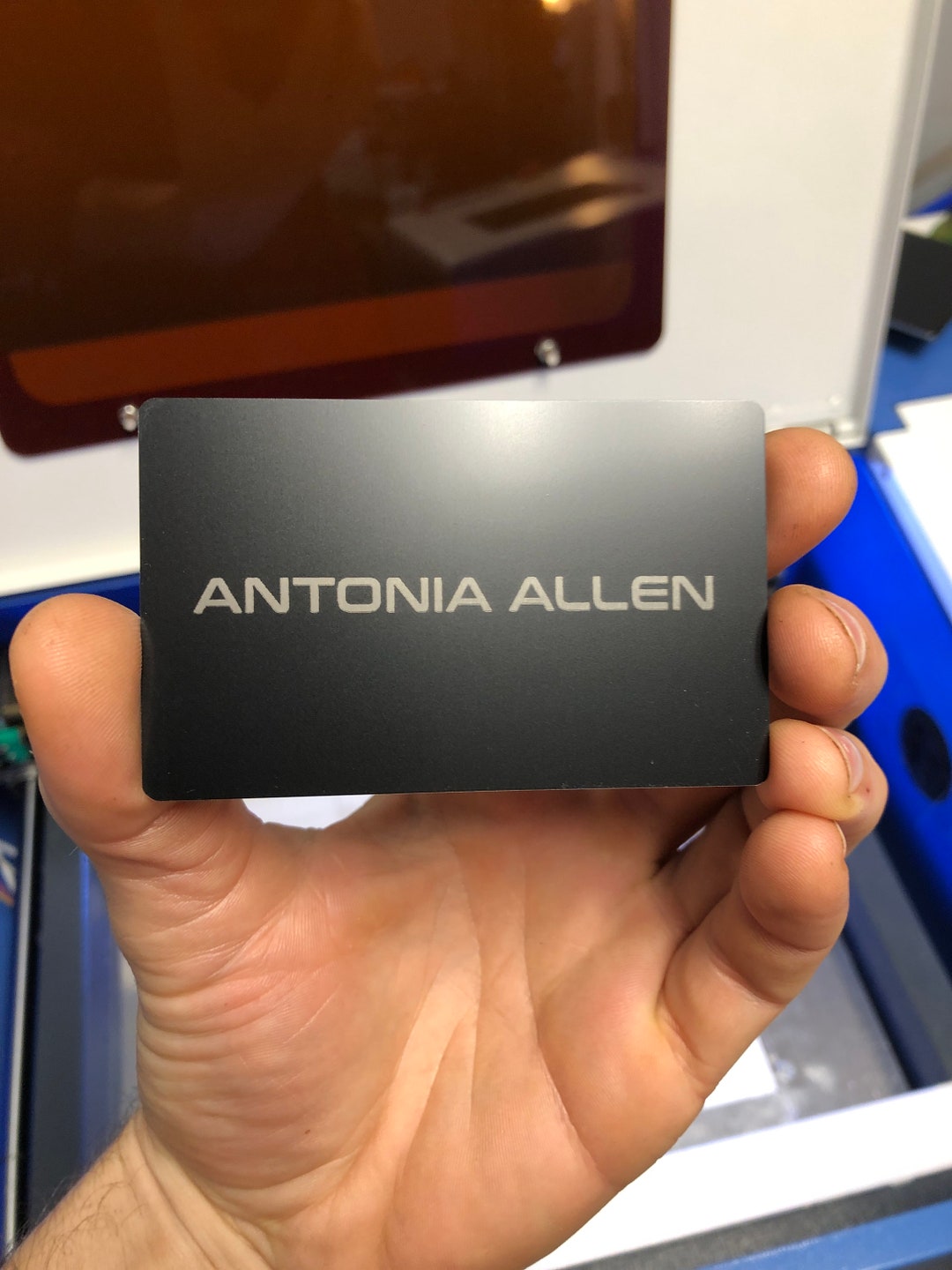 Custom Metal Name Cards With First and Last Name Plate Engraving ...