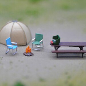 HO Scale Camping Set Unpainted - Etsy