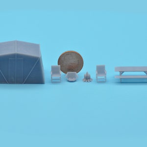 HO Scale Camping Set - Unpainted - Etsy