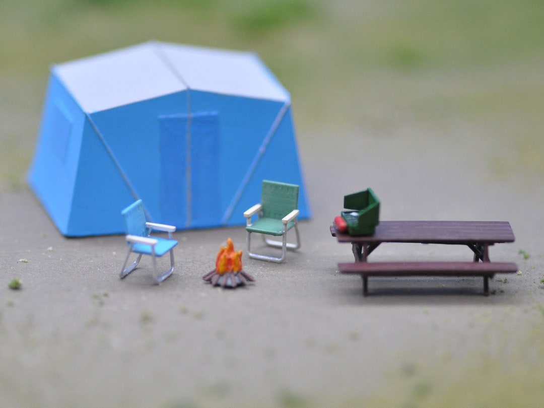 HO Scale Camping Set Unpainted - Etsy