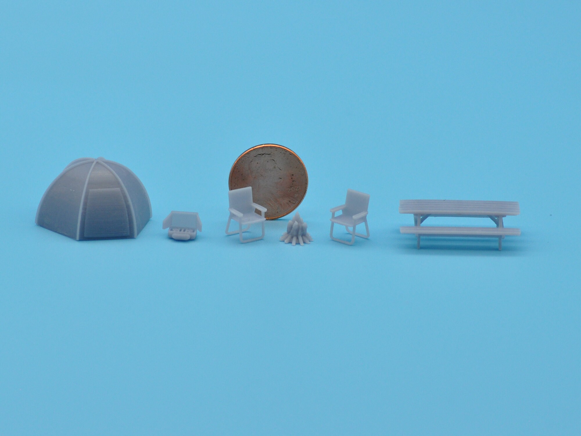 HO Scale Camping Set - Unpainted - Etsy