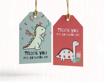 Dinosaur Favor Tags, EDITABLE Dinosaur Thank You Tags, Dinosaur Party ...