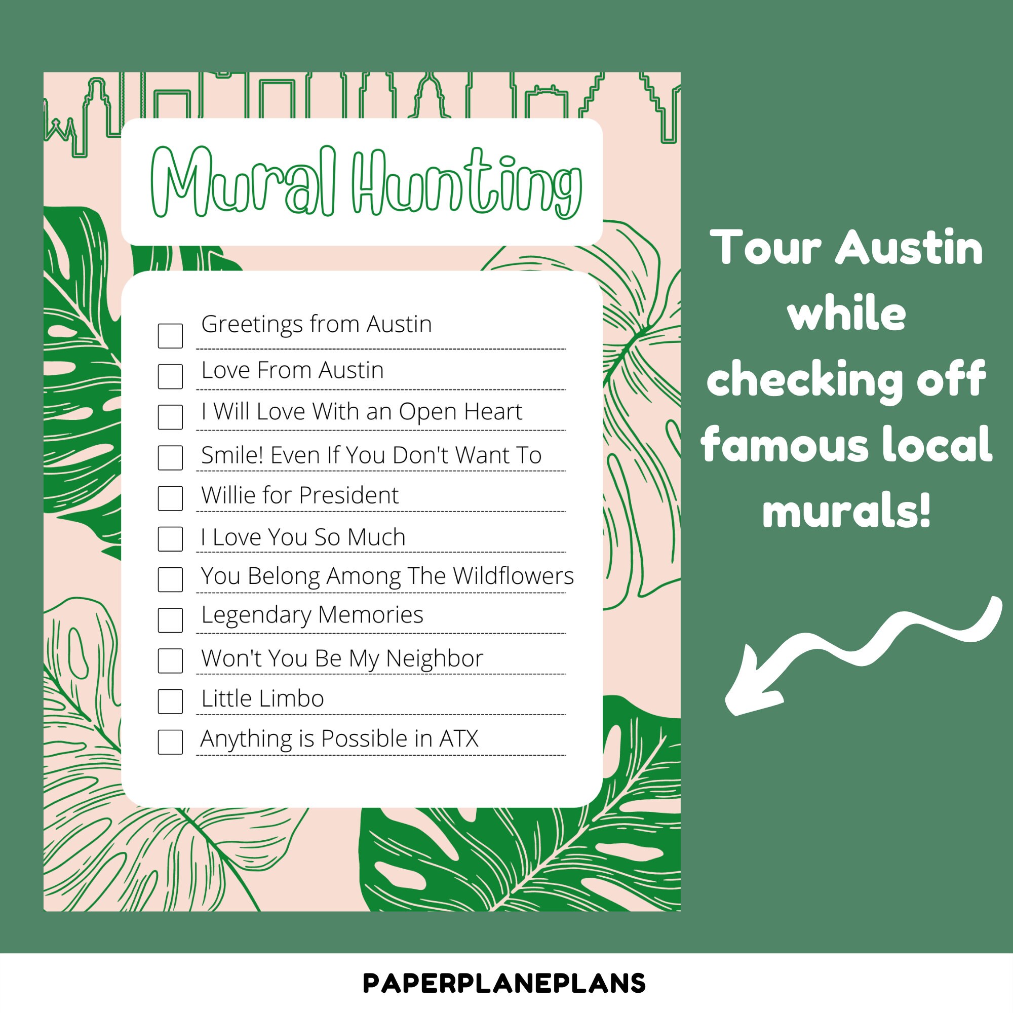 Austin, Texas Mural Hunting Checklist, Bachelorette, Family Trip ...