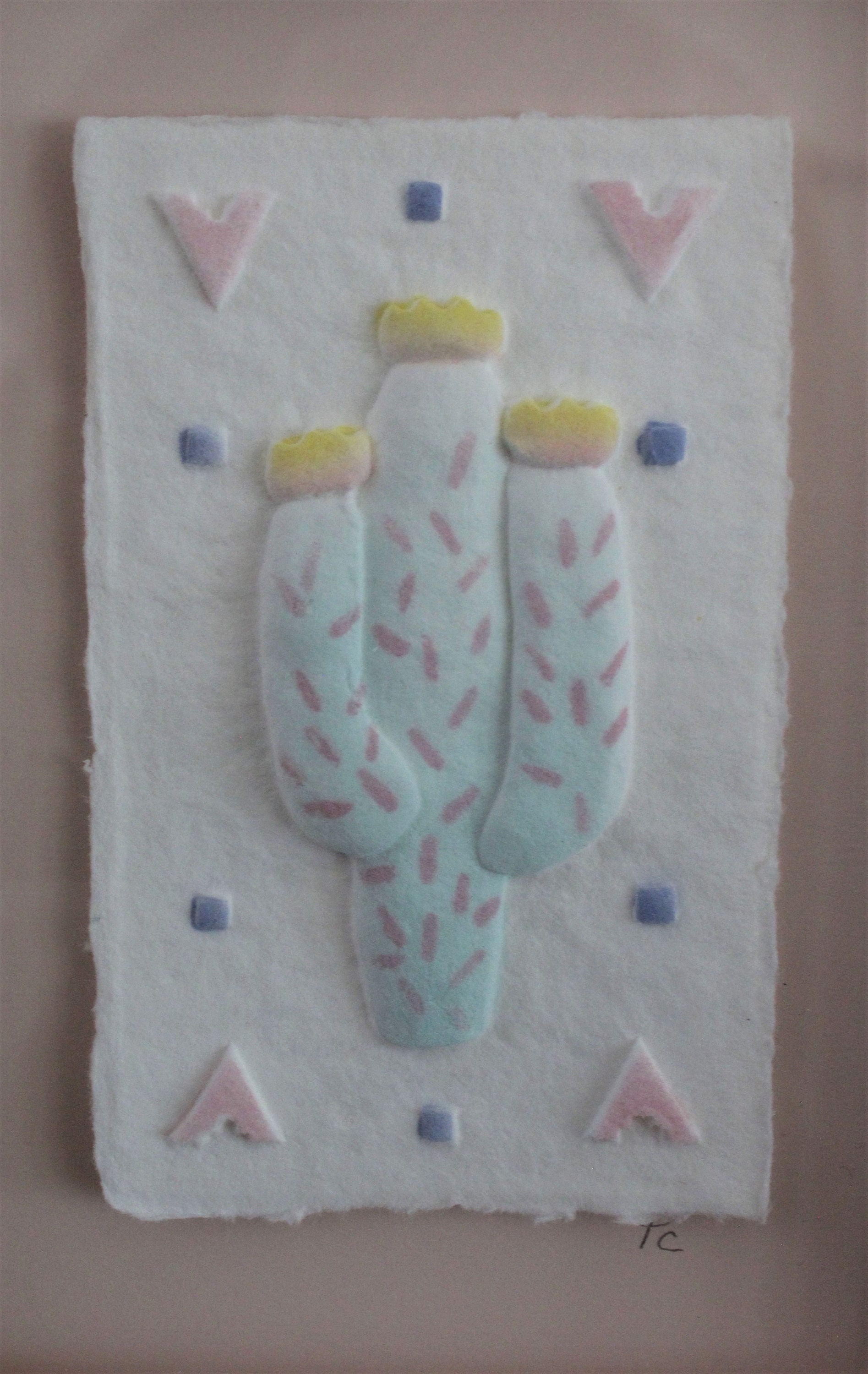 Framed Hand Cast Paper of Colorful Saguaro Cactus by Figi Graphics - Etsy