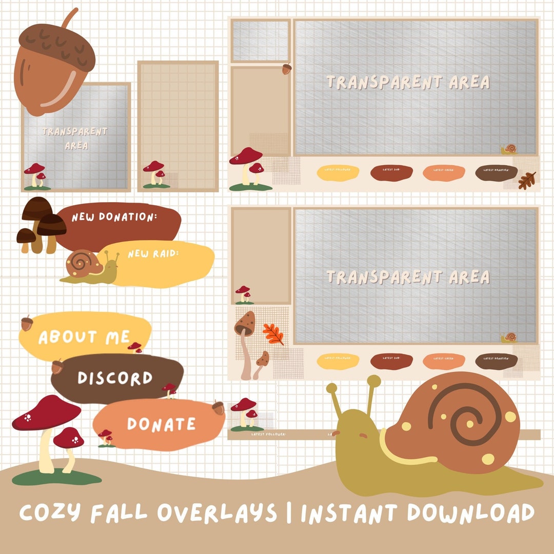 Cozy Fall Twitch Overlays and Animated Screens - Etsy